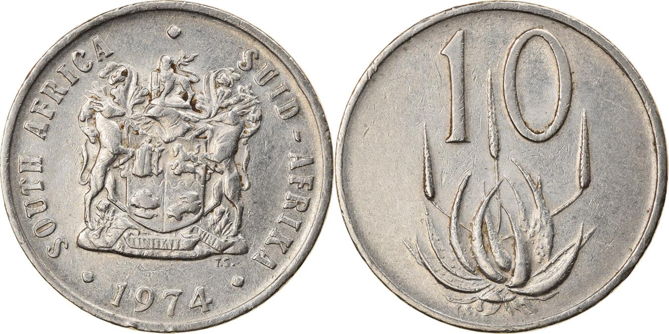Coin, South Africa, 10 Cents, 1974, , Nickel, KM:85 | African Coins