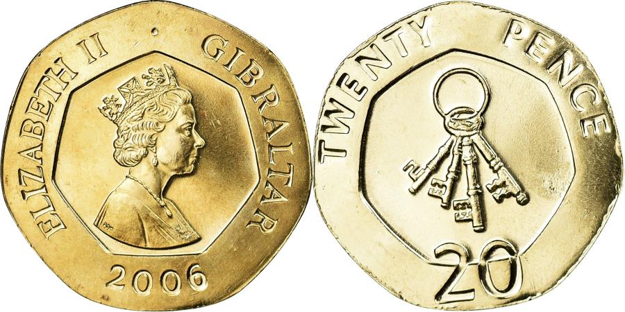 Coin, Gibraltar, Elizabeth II, 20 Pence, 2006, Pobjoy Mint, | European ...