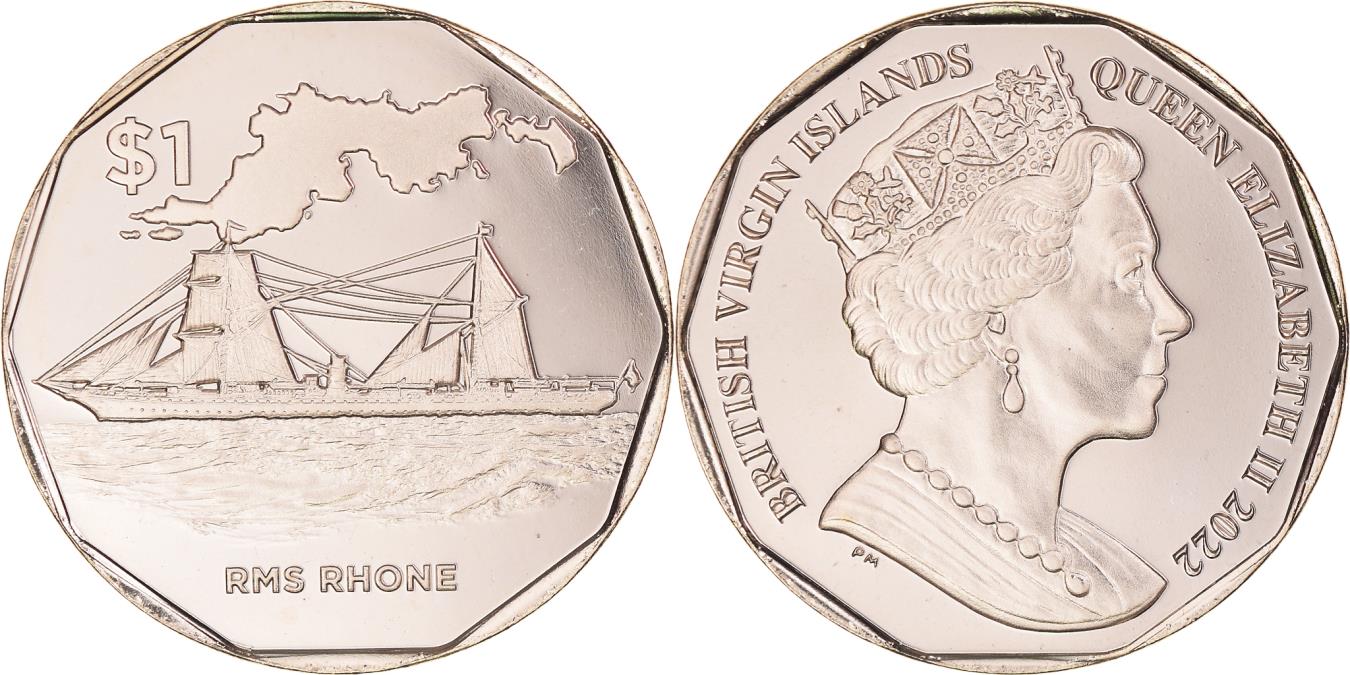 Coin, BRITISH VIRGIN ISLANDS, Dollar, 2022, RMS Rhone.FDC, MS(65-70 ...