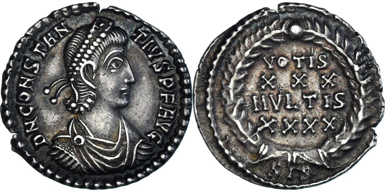 Coin, Constantius II, Siliqua, 355-361, Siscia, , Silver, RIC:360