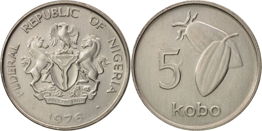 Nigeria, Elizabeth II, 5 Kobo, 1976, , Copper-nickel, KM:9.1 | African ...