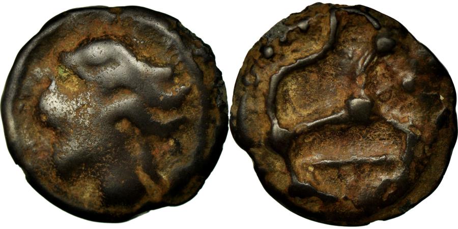 Coin, Helvetii - Sequani, Potin au cheval, , Potin, Delestrée:3182