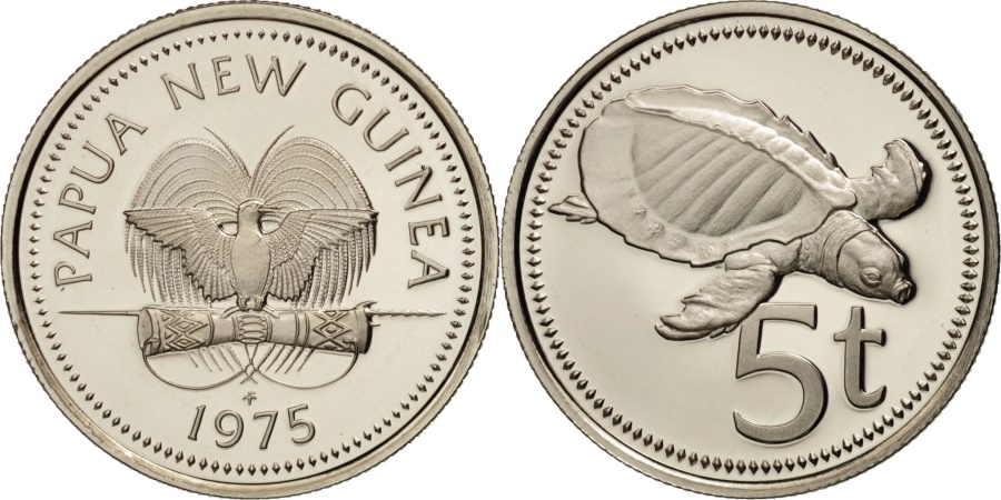 Papua New Guinea, 5 Toea, 1975, , Copper-nickel, KM:3 | Australian ...