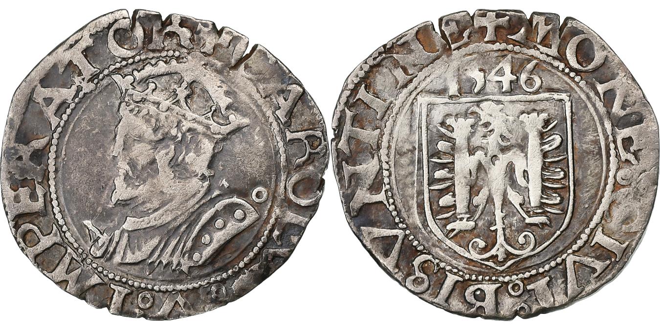 Free city of Besançon, Charles V, Carolus, 1546, Besançon, Silver,
