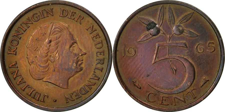 Netherlands, Juliana, 5 Cents, 1965, , Bronze, KM:181 | European Coins