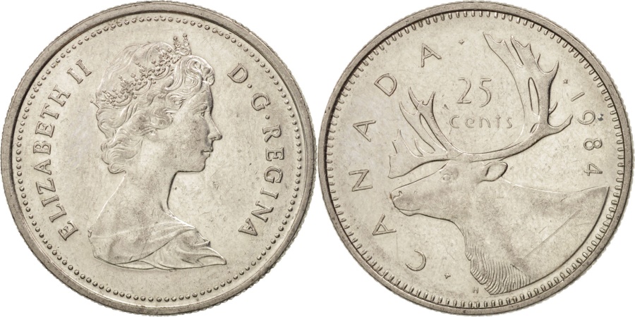 Canada, Elizabeth II, 25 Cents, 1984, Ottawa, , KM:74 | North & Central ...