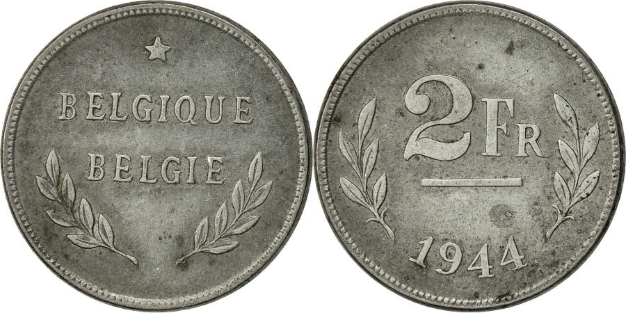Belgium, 2 Francs, 2 Frank, 1944, , Zinc Coated Steel, KM:133