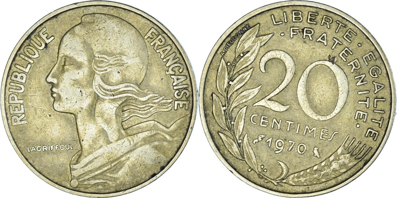 Coin, France, 20 Centimes, 1970 | European Coins