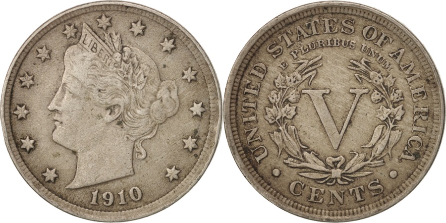 United States Liberty Nickel 5 Cents 1910 U S Mint Philadelphia united-states-liberty-nickel-5-cents-1910-u-s-mint-philadelphia