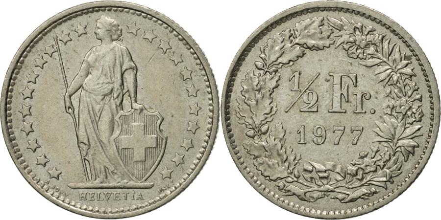 Switzerland, 1/2 Franc, 1977, Bern, , Copper-nickel, KM:23a.1