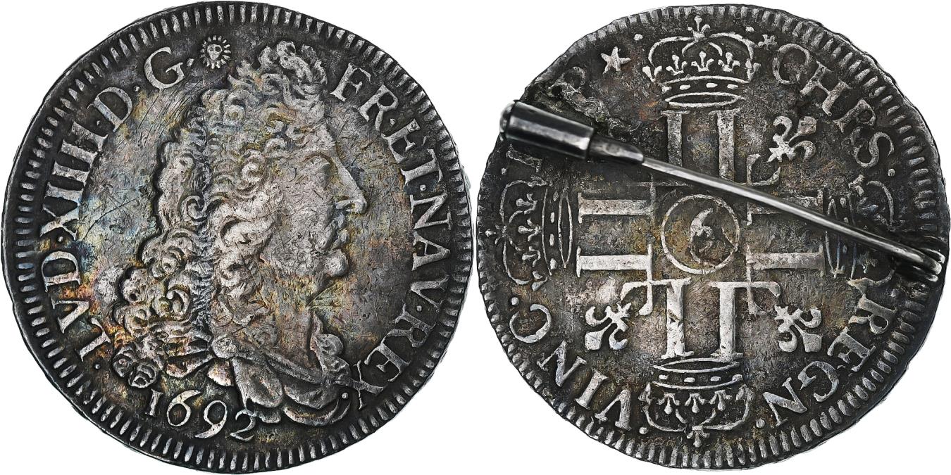 France, Louis XIV, 1/2 Écu aux 8 L, 1692, Rennes, Silver, | European Coins