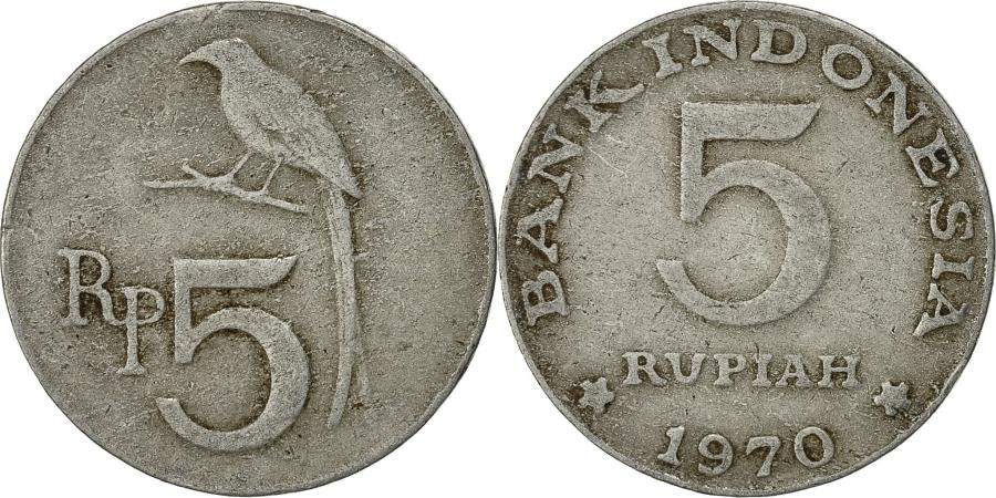 Indonesia, 5 Rupiah, 1970, , Aluminum, KM:22 | Asian and Middle Eastern ...