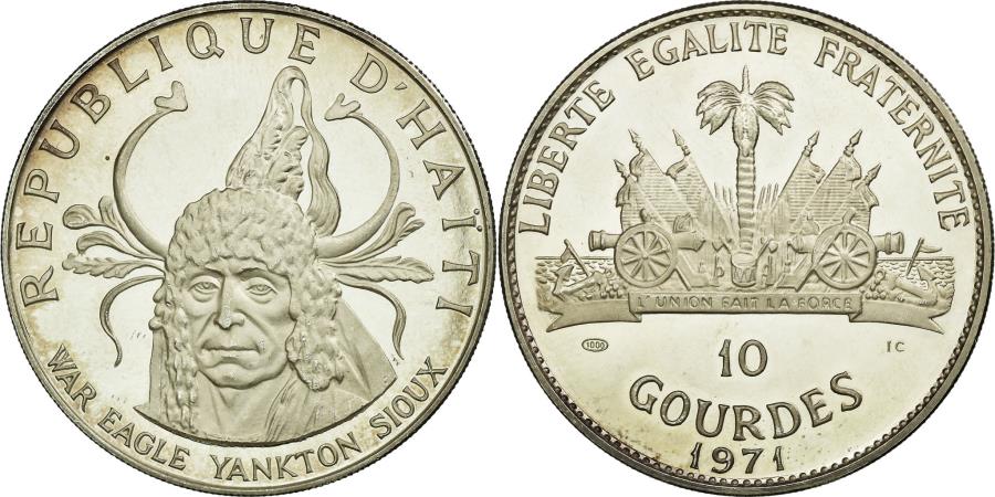 Coin, Haiti, 10 Gourdes, 1971, , Silver, KM:85 | North & Central ...