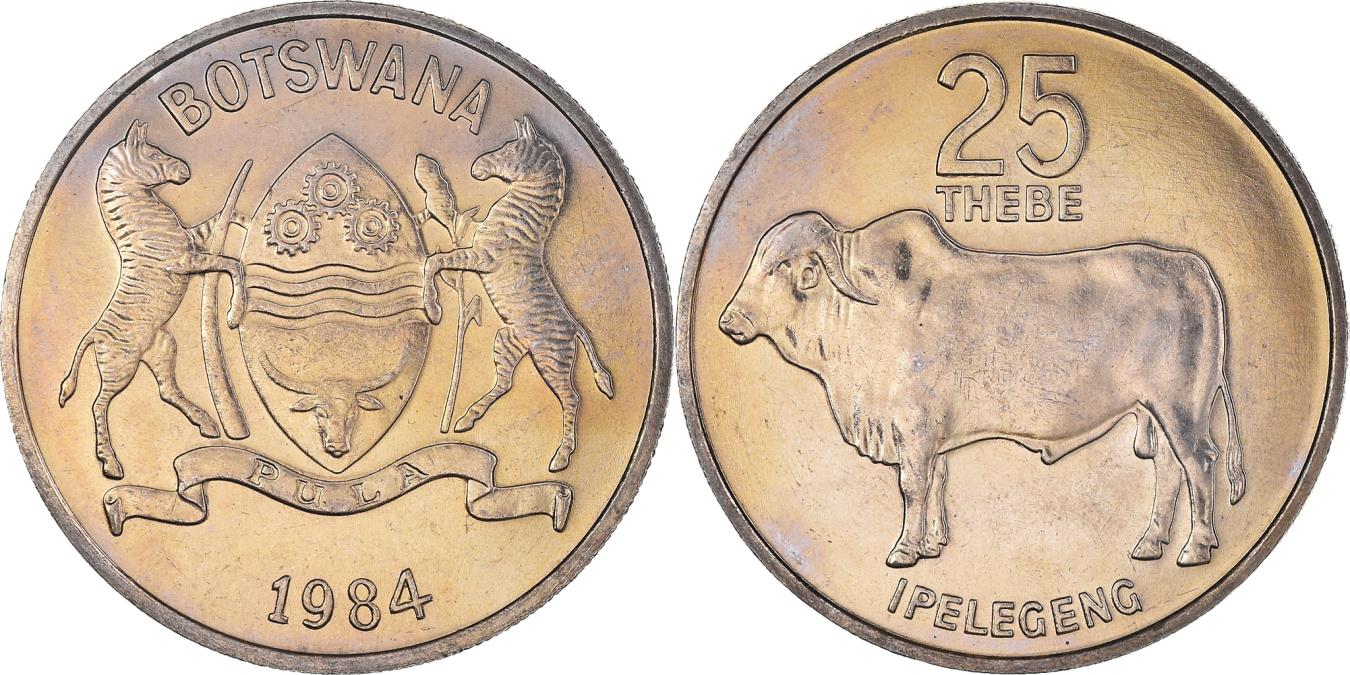 Coin, Botswana, 25 Thebe, 1984, British Royal Mint, , Copper-nickel, KM:6