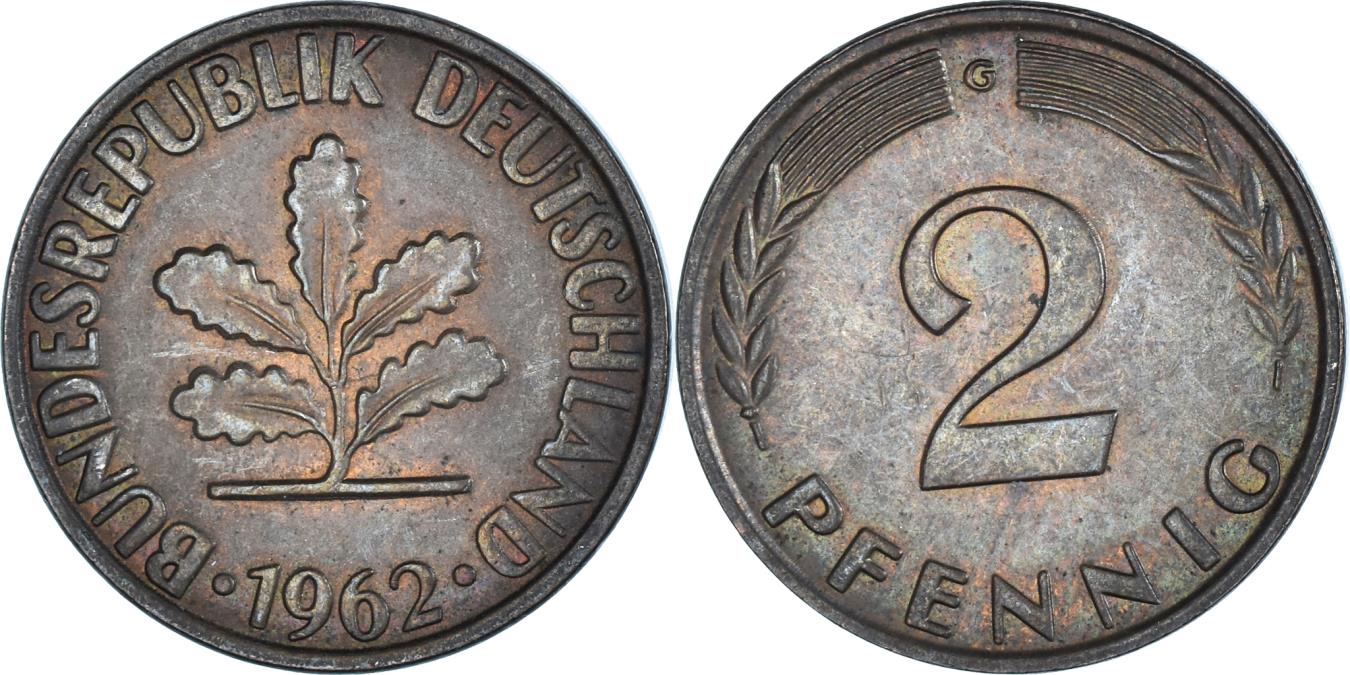 Coin, Germany, 2 Pfennig, 1962 | European Coins