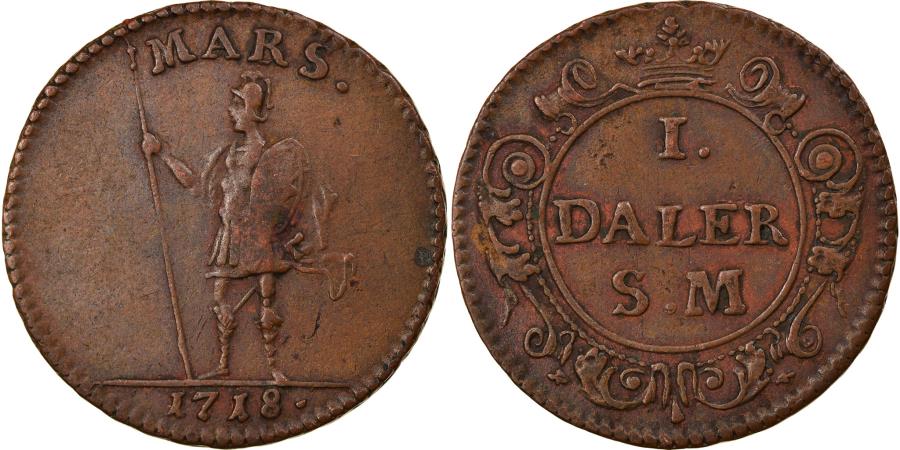 Coin, Sweden, Carl XII, Daler, 1718, , Copper, KM:360 | European Coins