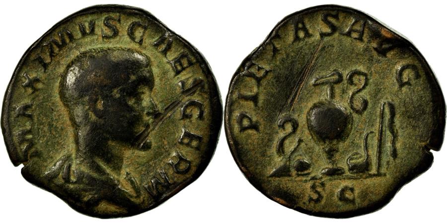 Coin, Maximus, Sestertius, Rome, , Bronze, RIC:11 | Roman Imperial Coins