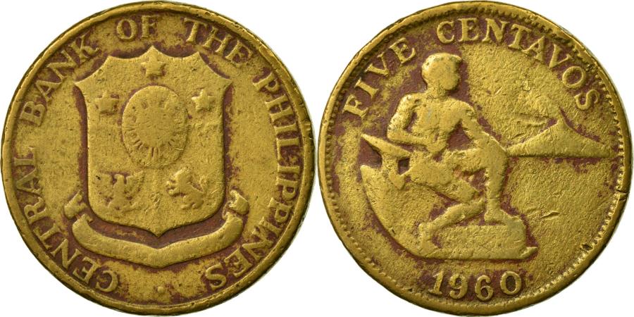 Coin, Philippines, 5 Centavos, 1960, , Brass, KM:187 | Asian and Middle ...