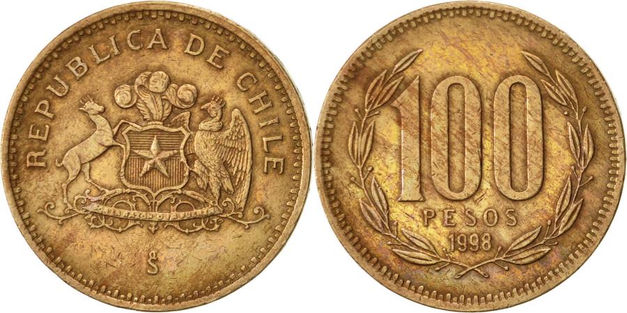 Chile 100 Pesos 1998 Santiago Aluminum Bronze KM 226 2 chile-100-pesos-1998-santiago-aluminum-bronze-km-226-2