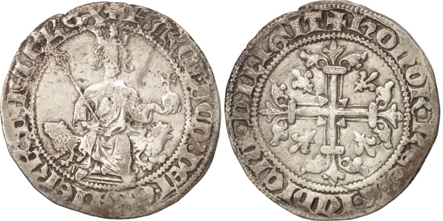 ITALIAN STATES, NAPLES, Charles II of Anjou, Carlin, Naples, , Silver