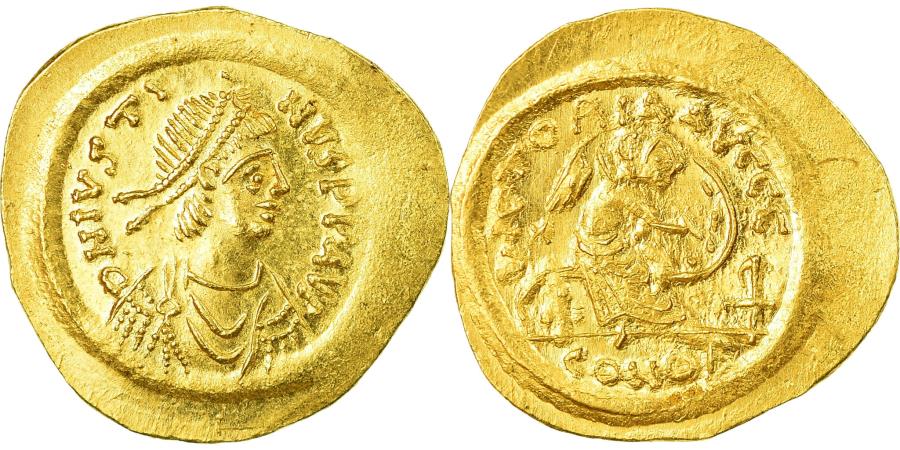 Coin, Justin II, Tremissis, Constantinople, , Gold, Sear:352 ...