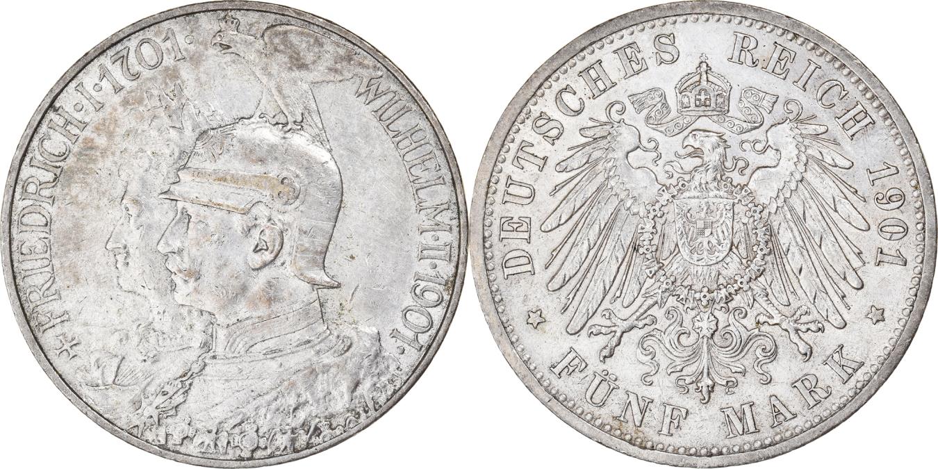Coin, German States, PRUSSIA, Wilhelm II, 5 Mark, 1901, Berlin,