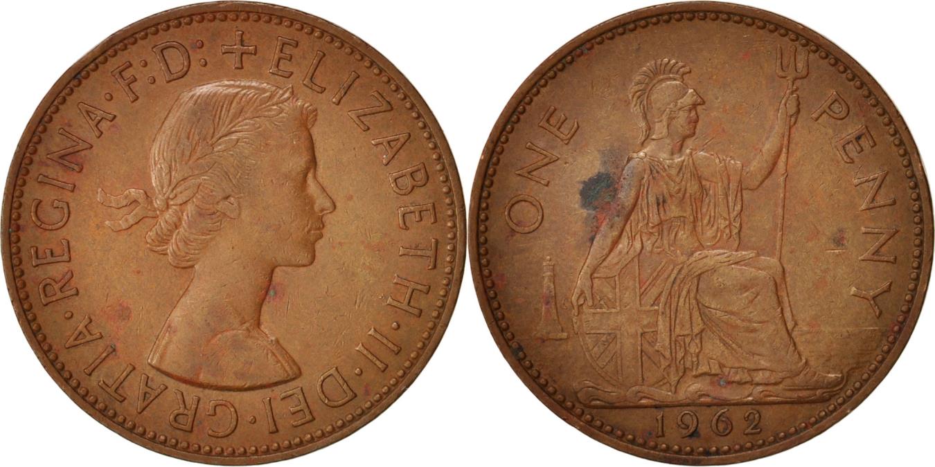 Coin Great Britain Elizabeth II Penny 1962 Bronze KM 897 coin-great-britain-elizabeth-ii-penny-1962-bronze-km-897
