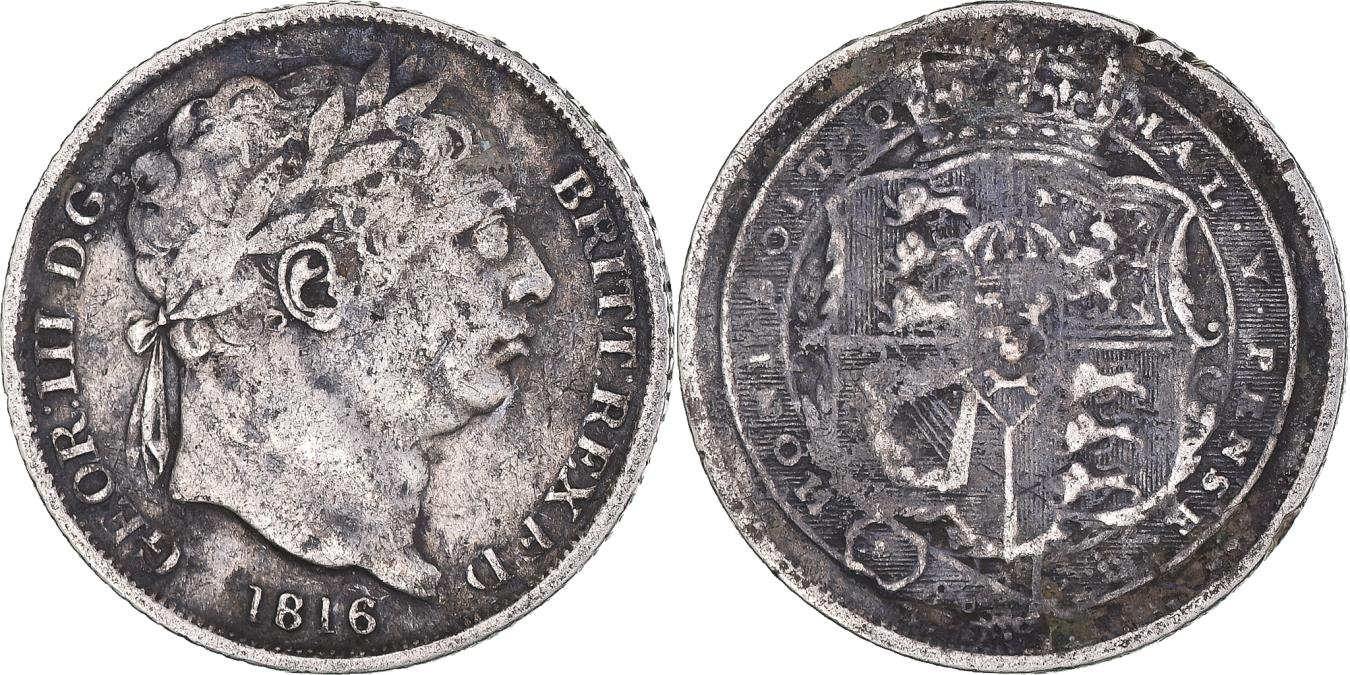 Coin, Great Britain, George III, 6 Pence, 1816, London, , Silver