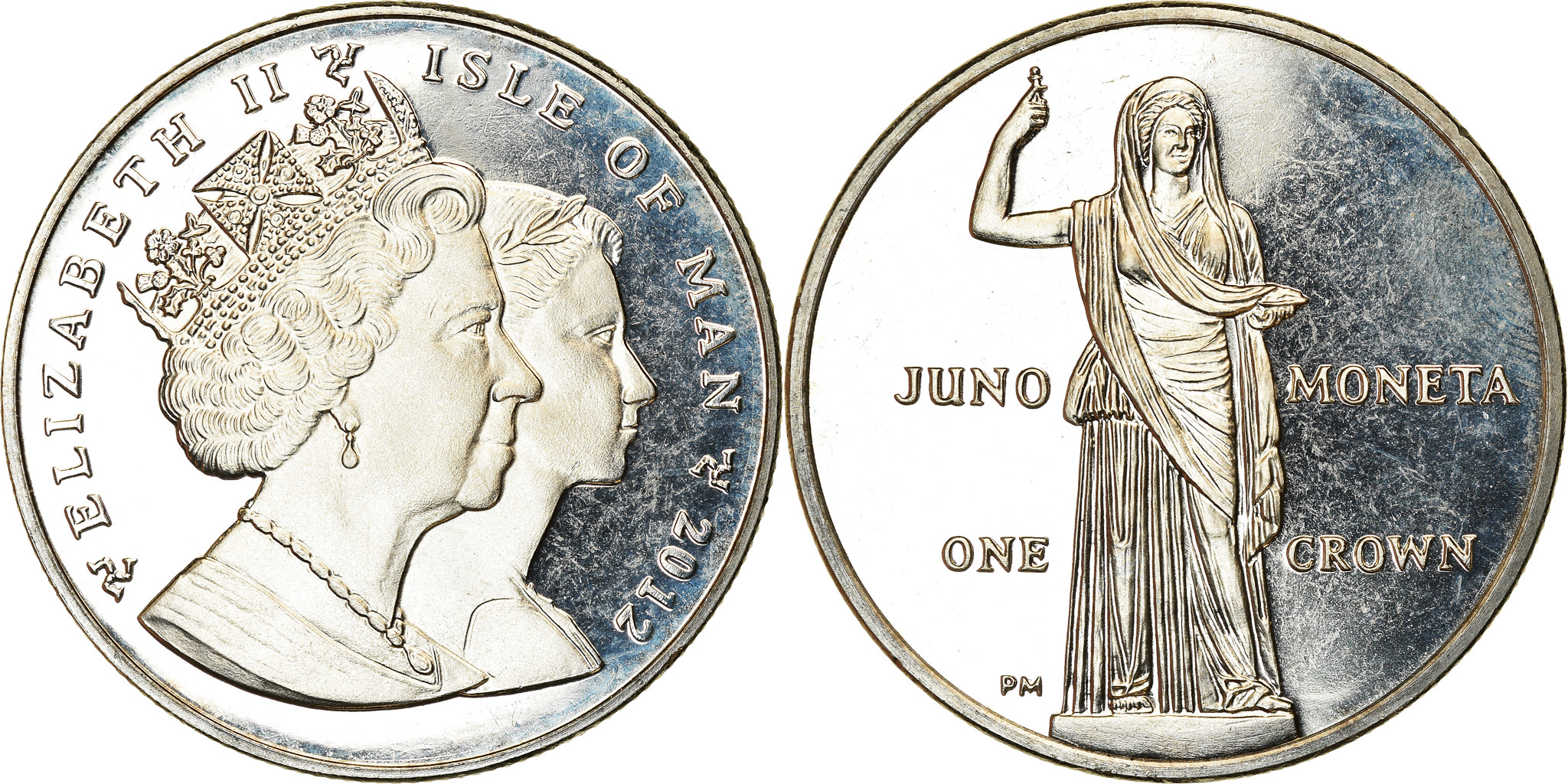 Coin, Isle of Man, Elizabeth II, Crown, 2012, Pobjoy Mint, Juno Moneta,