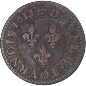 Coin, France, Louis XIII, Double Tournois, 1612, Paris, , Copper