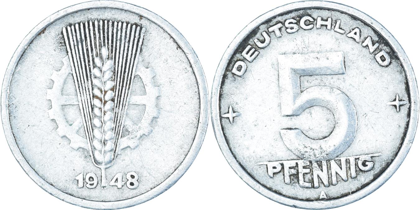 Coin, GERMAN-DEMOCRATIC REPUBLIC, 5 Pfennig, 1948 | European Coins