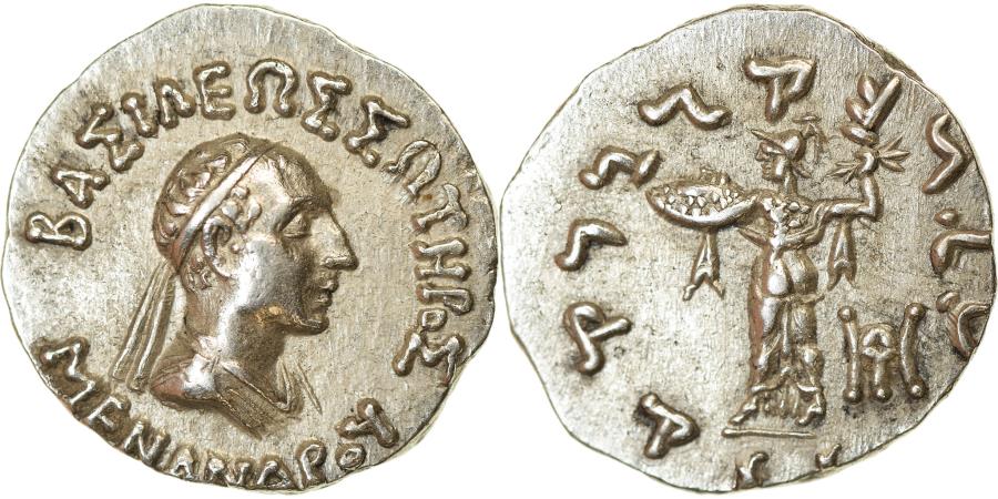 Coin, Baktrian Kingdom, Menander, Drachm, 155-130 BC, , Silver