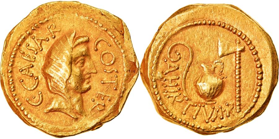 Coin, Julius Caesar, Aureus, 46 BC, Rome, , Gold, Calicó :37b