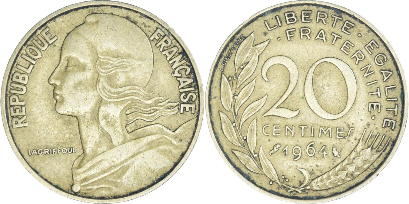 Coin, France, 20 Centimes, 1964 | European Coins