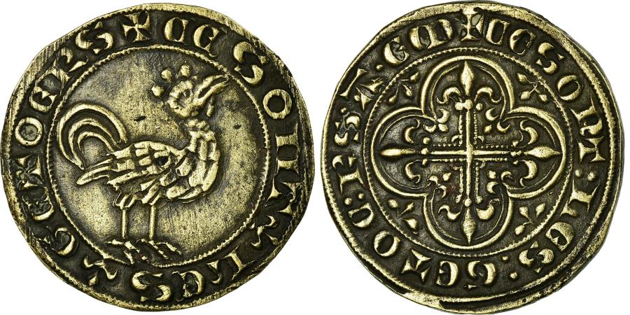 France, Jeton, Philippe le Bon, Jeton de Compte au Coq, , Copper