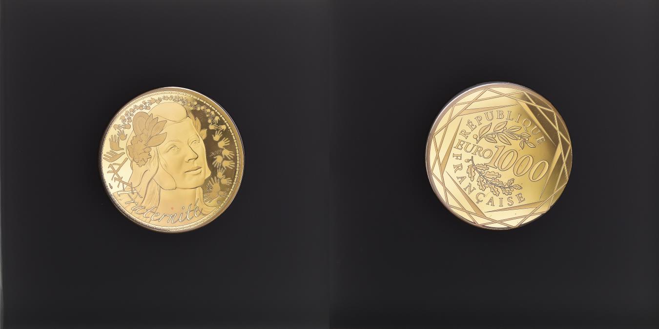 France, Monnaie de Paris, 1000 Euro, 2019, Pessac, Fraternité.FDC,