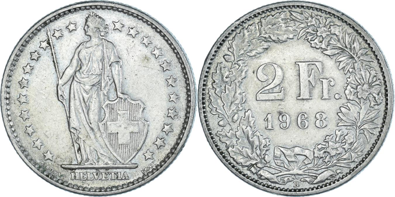 Coin, Switzerland, 2 Francs, 1968 | European Coins