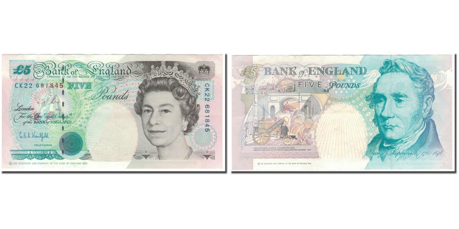 Banknote, Great Britain, 5 Pounds, 1990, KM:382a, AU(50-53) | World ...