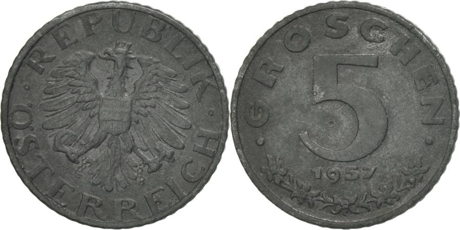 Austria, 5 Groschen, 1957, , Zinc, KM:2875 | European Coins