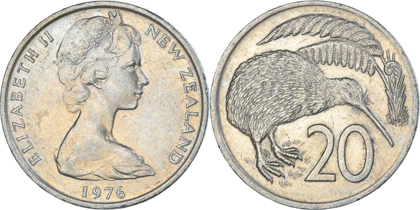 Coin, New Zealand, 20 Cents, 1976 | Australian & Oceanian Coins