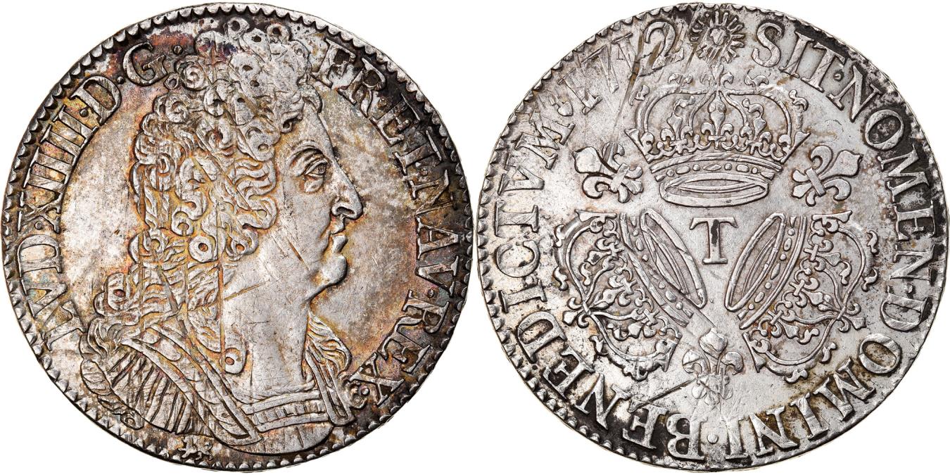 Coin, France, Louis XIV, Écu aux 3 couronnes, Ecu, 1712, Nantes,