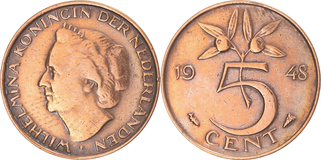 Coin, Netherlands, 5 Cents, 1948 | European Coins