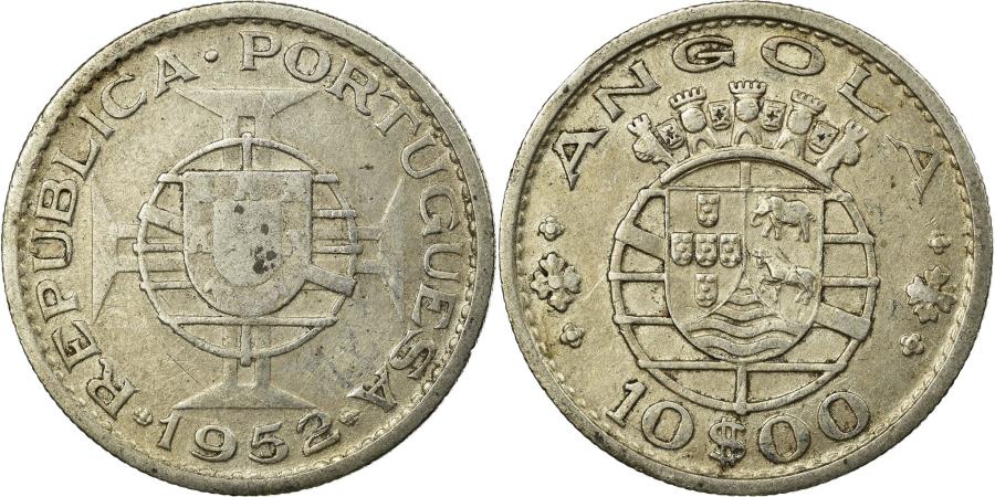 Coin, Angola, 10 Escudos, 1952, , Silver, KM:73 | African Coins
