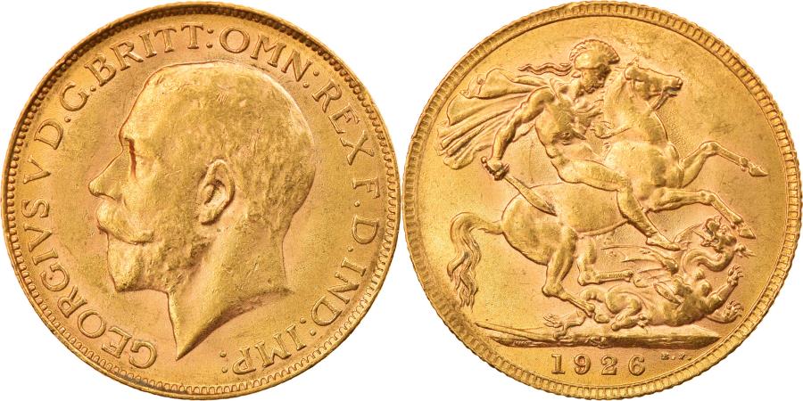 Coin, South Africa, George V, Sovereign, 1926, Pretoria, , Gold, KM:21