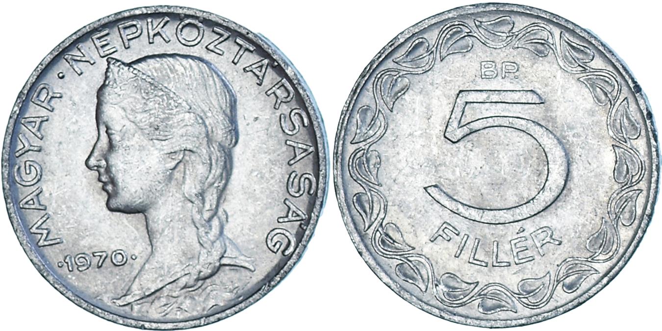 Coin, Hungary, 5 Filler, 1970 | European Coins