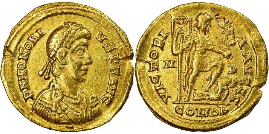 Coin, Honorius, Solidus, 395-402, Milan, , Gold, RIC:1206C | Roman ...