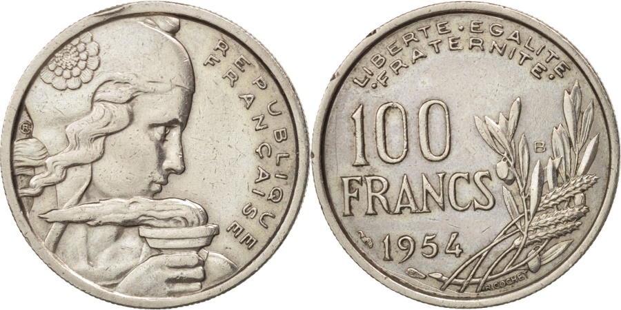 France, Cochet, 100 Francs, 1954, Beaumont - Le Roger, | European Coins