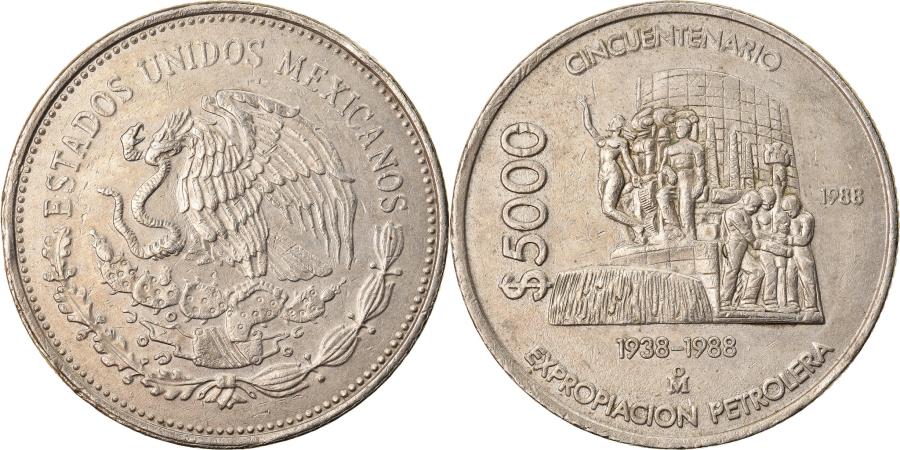 Coin, Mexico, 5000 Pesos, 1988, Mexico City, , Copper-nickel, KM:531