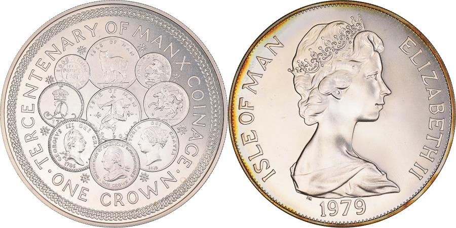 Coin, Isle of Man, Elizabeth II, Manx Coinage, Crown, 1979, Pobjoy Mint, BU