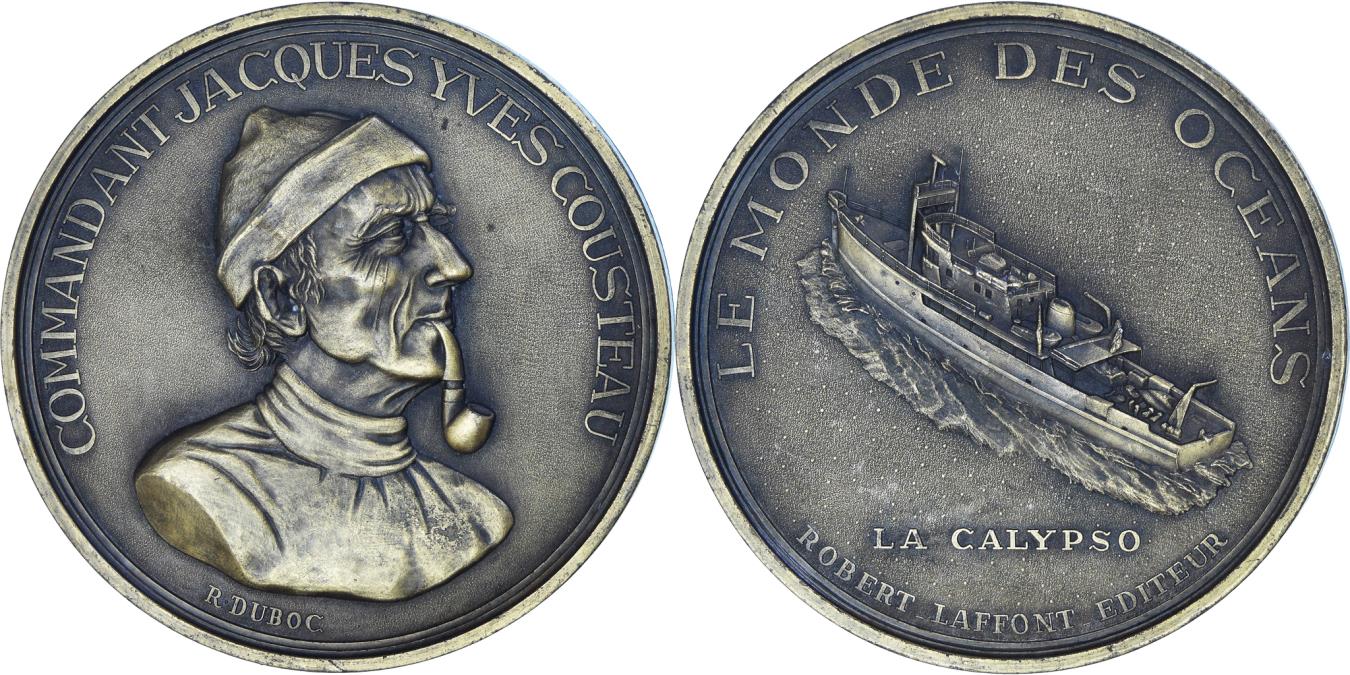France, Medal, Commandant Jacques Yves Cousteau, Shipping, Duboc,